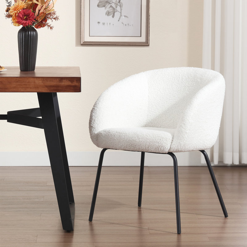 White upholstered chair with arms store